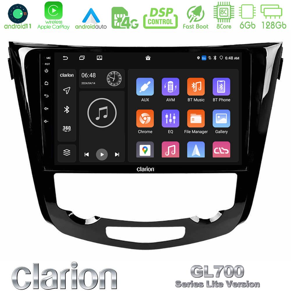 Clarion GL700 Lite Series 8Core Android11 6+128GB Nissan Qashqai J11 ...