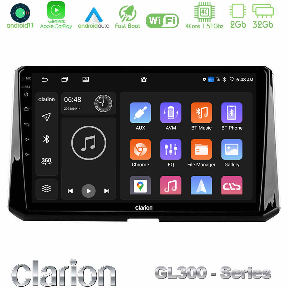 Clarion GL300 Series 4Core Android11 2+32GB Toyota Corolla 2019-2022 ...