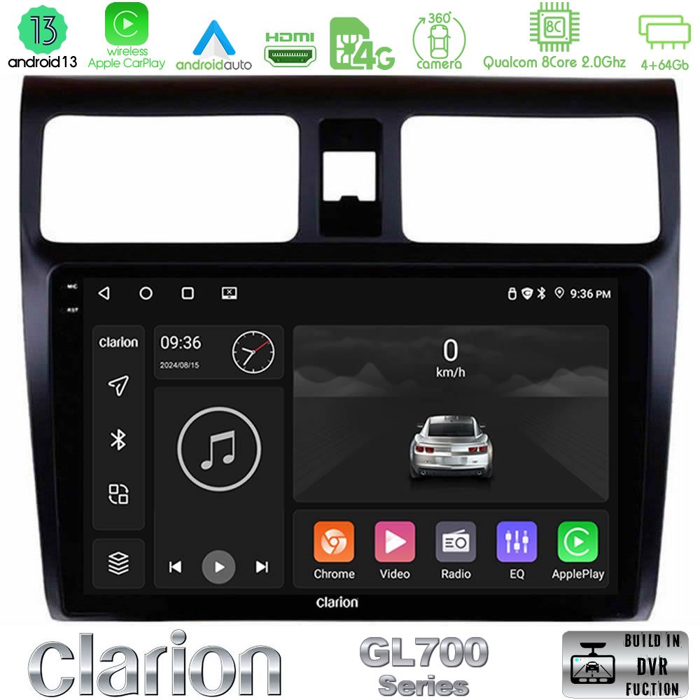 Clarion GL700 Series 8Core Android13 4+64GB Suzuki Swift 2005-2010 ...